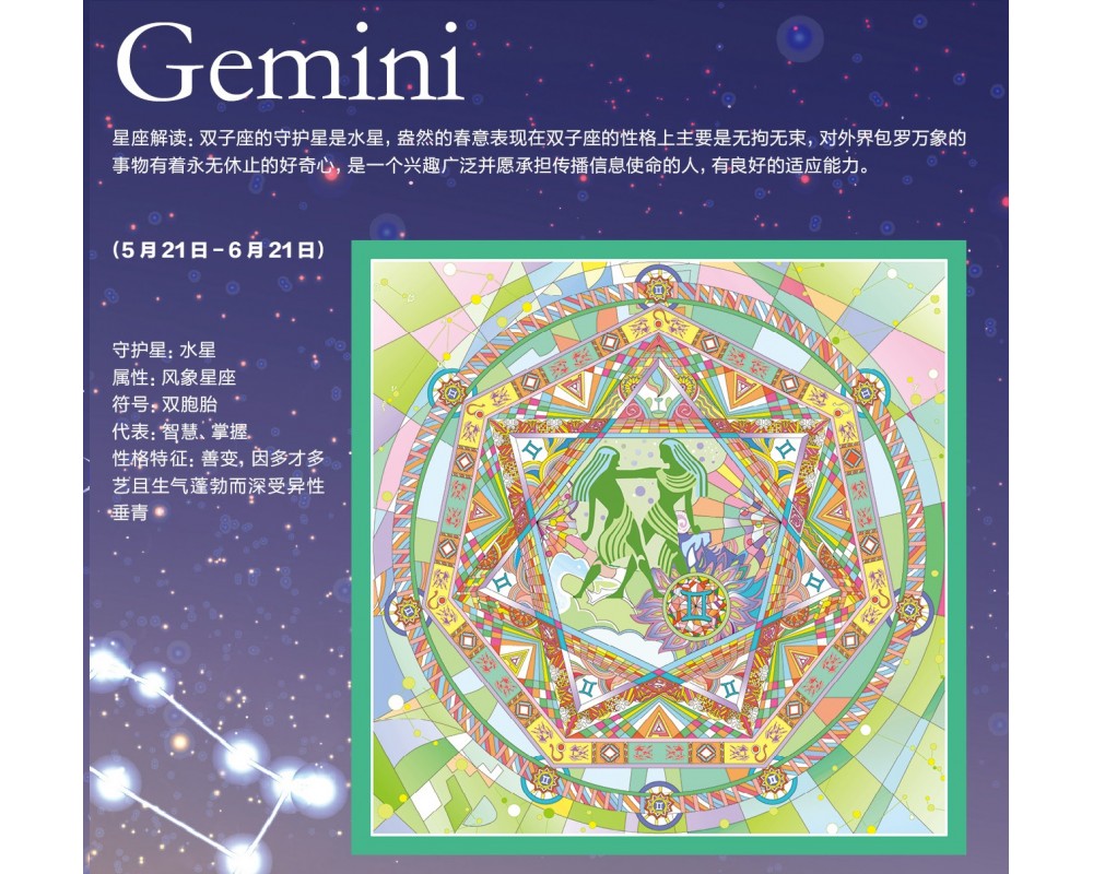 Wensli Silk Scarf - 12 constellations