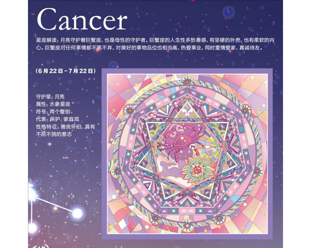Wensli Silk Scarf - 12 constellations
